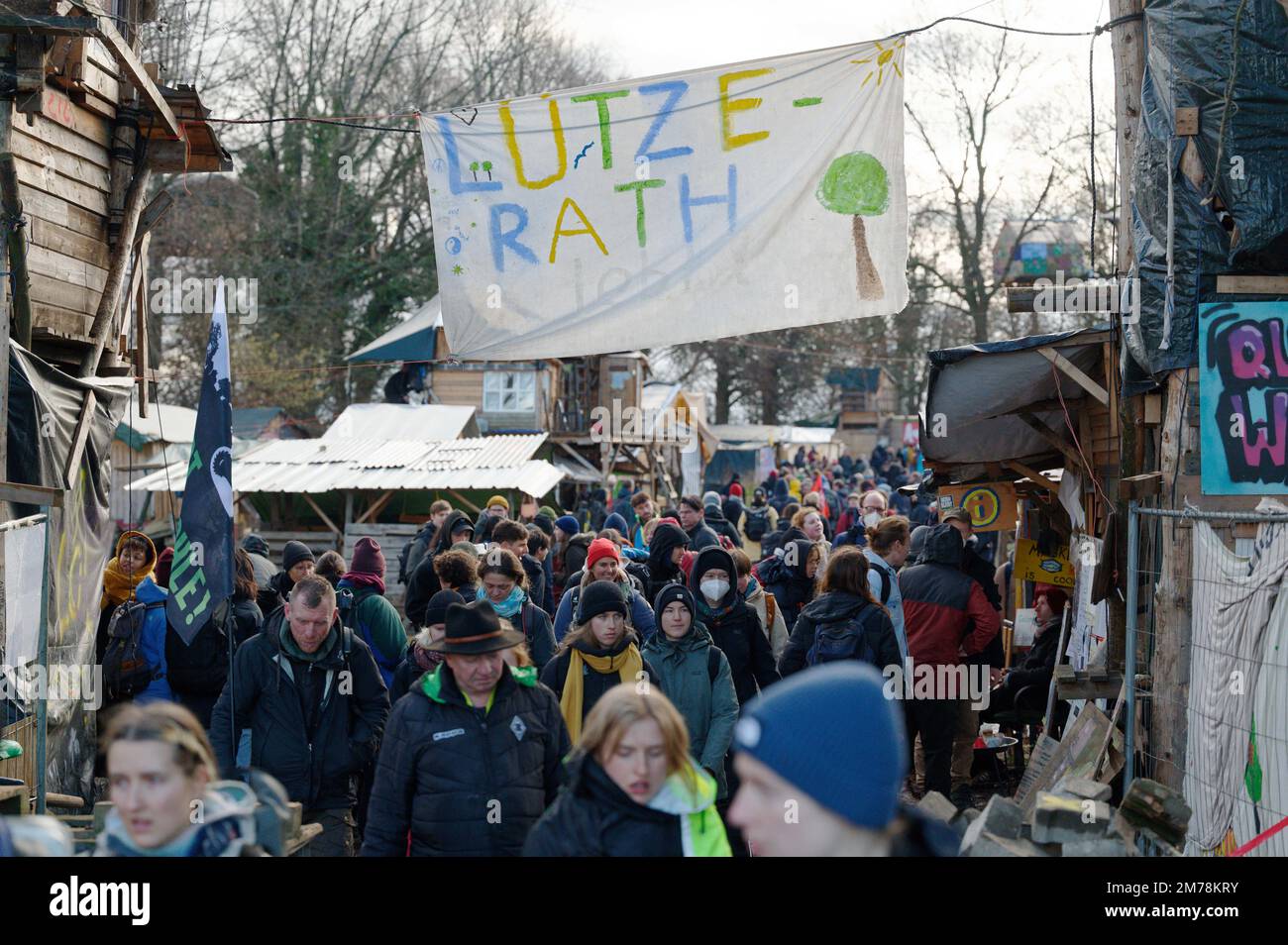 Erkelenz, Germany. 08th Jan, 2023. Village walk in Lützerath. Credit ...
