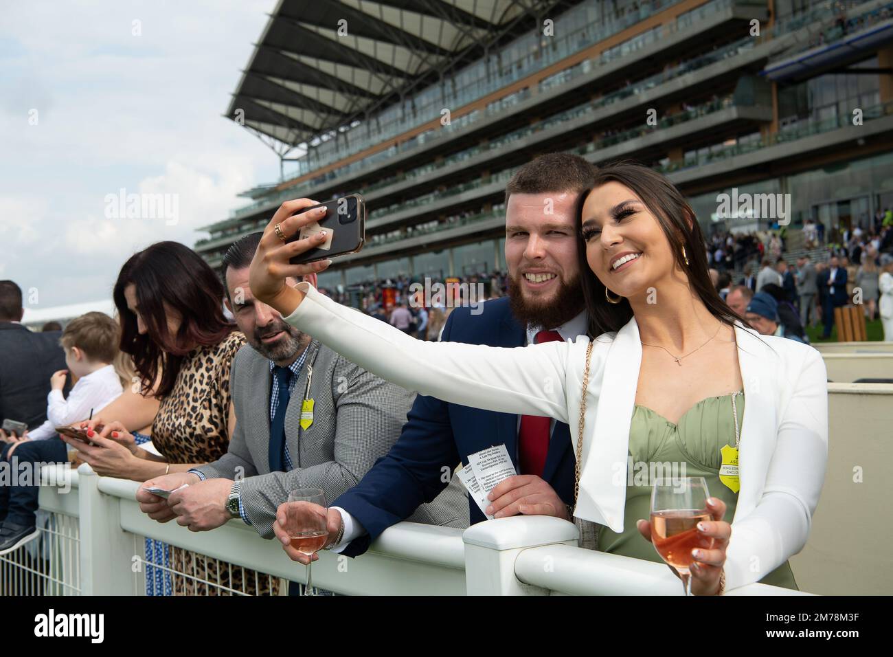 Ascot, Berkshire, UK. 7th May, 2022. Racegoers enjoying their day at ...