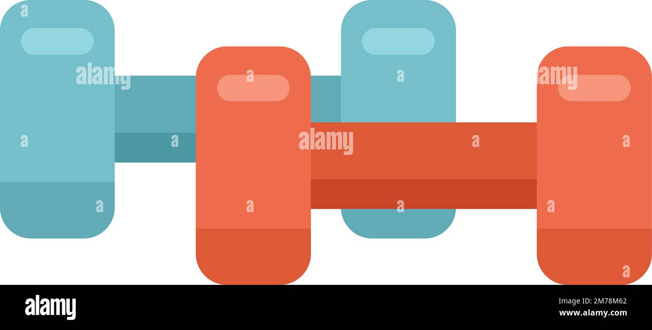 Rubber dumbbell icon flat vector. Active fitness. Workout fit isolated ... Rubber dumbbell icon flat vector. Active fitness. Workout fit isolated ...