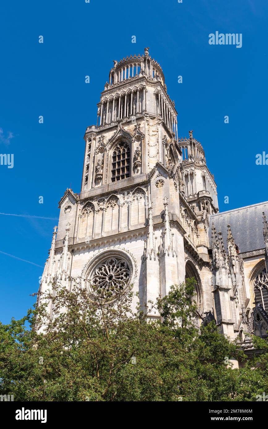 Bell tower of the Sainte-Croix Cathedral in Orleans (Orleans, Loiret ...