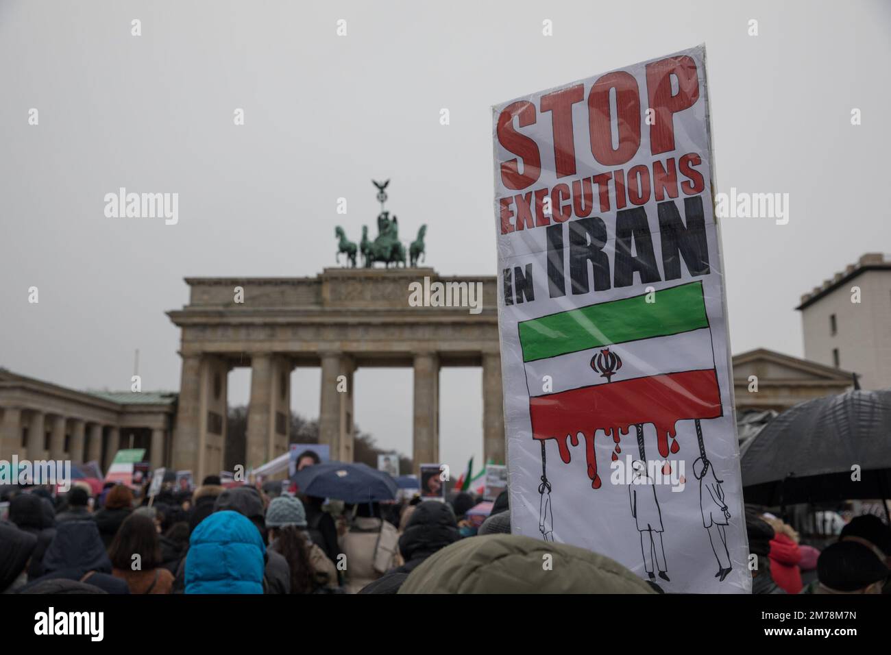 On January 8, 2023, a protest was held in Berlin, Germany, at Pariser ...
