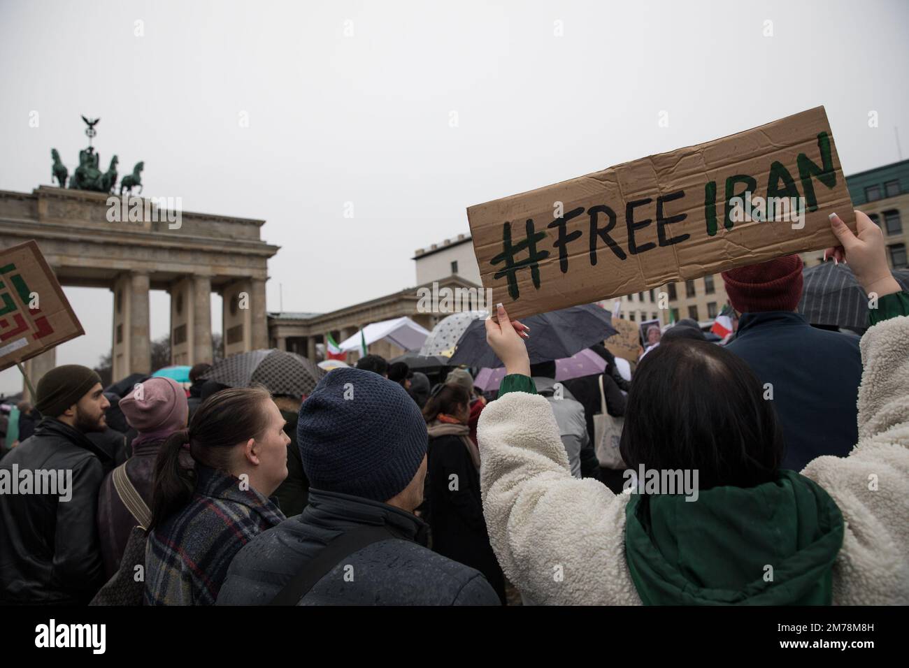 On January 8, 2023, a protest was held in Berlin, Germany, at Pariser ...