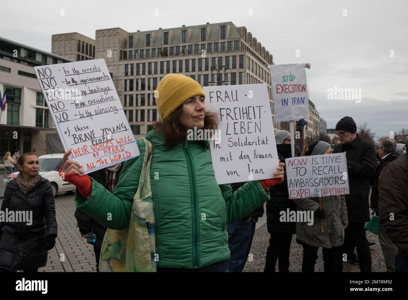 On January 8, 2023, a protest was held in Berlin, Germany, at Pariser ...