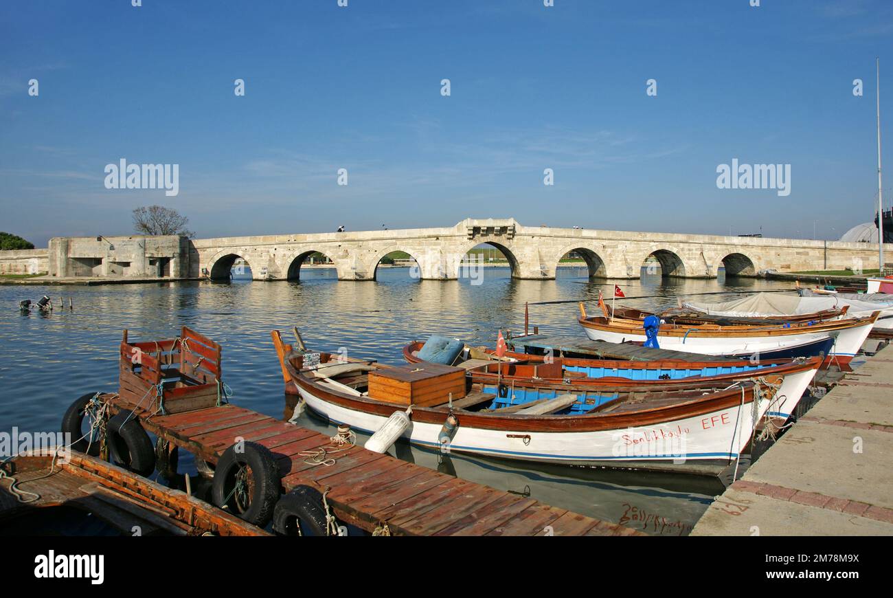 Kanuni Sultan Suleyman Bridge, located in Buyukcekmece, Turkey, was ...
