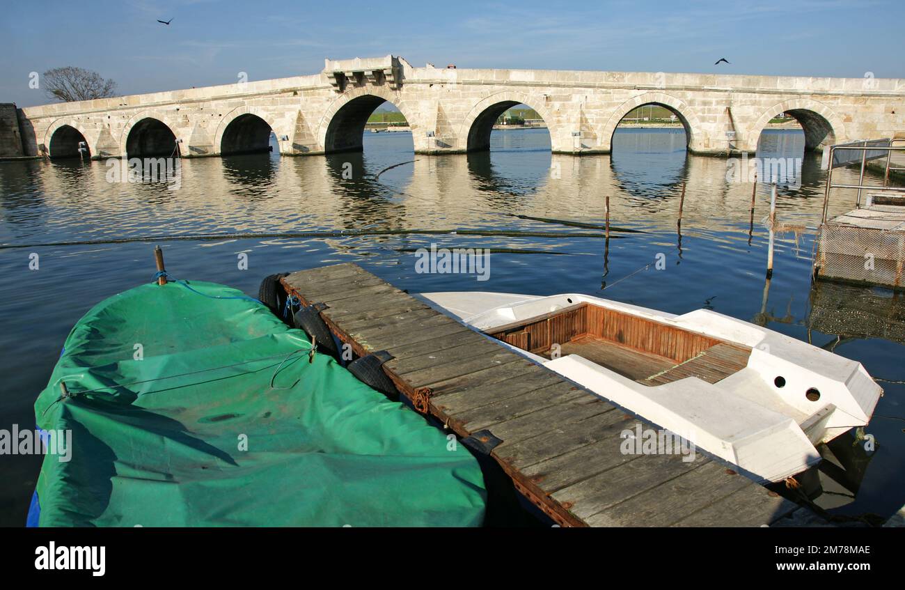 Kanuni Sultan Suleyman Bridge, located in Buyukcekmece, Turkey, was ...
