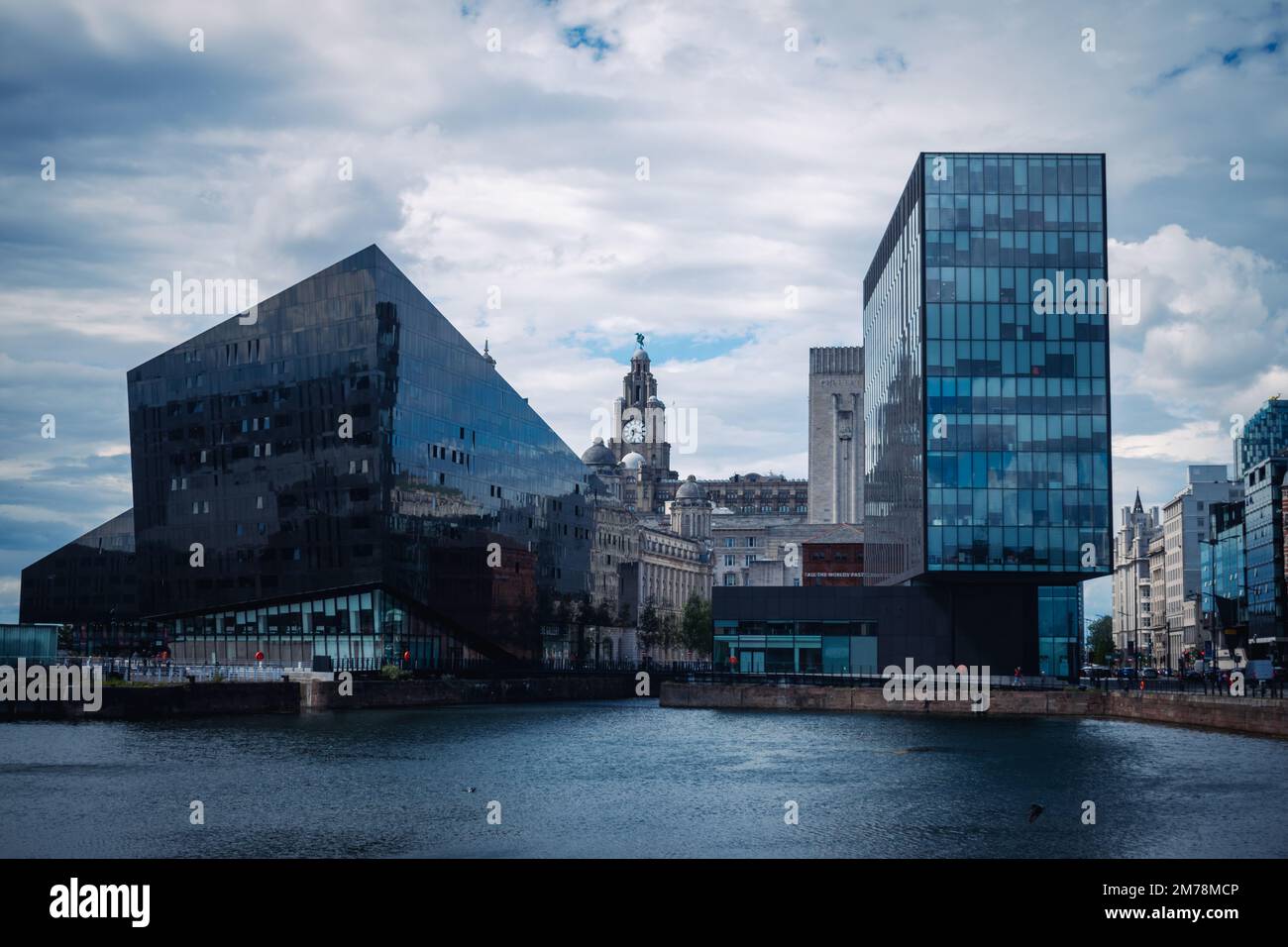 The modern architecture of Liverpool, cast in front of history Stock ...