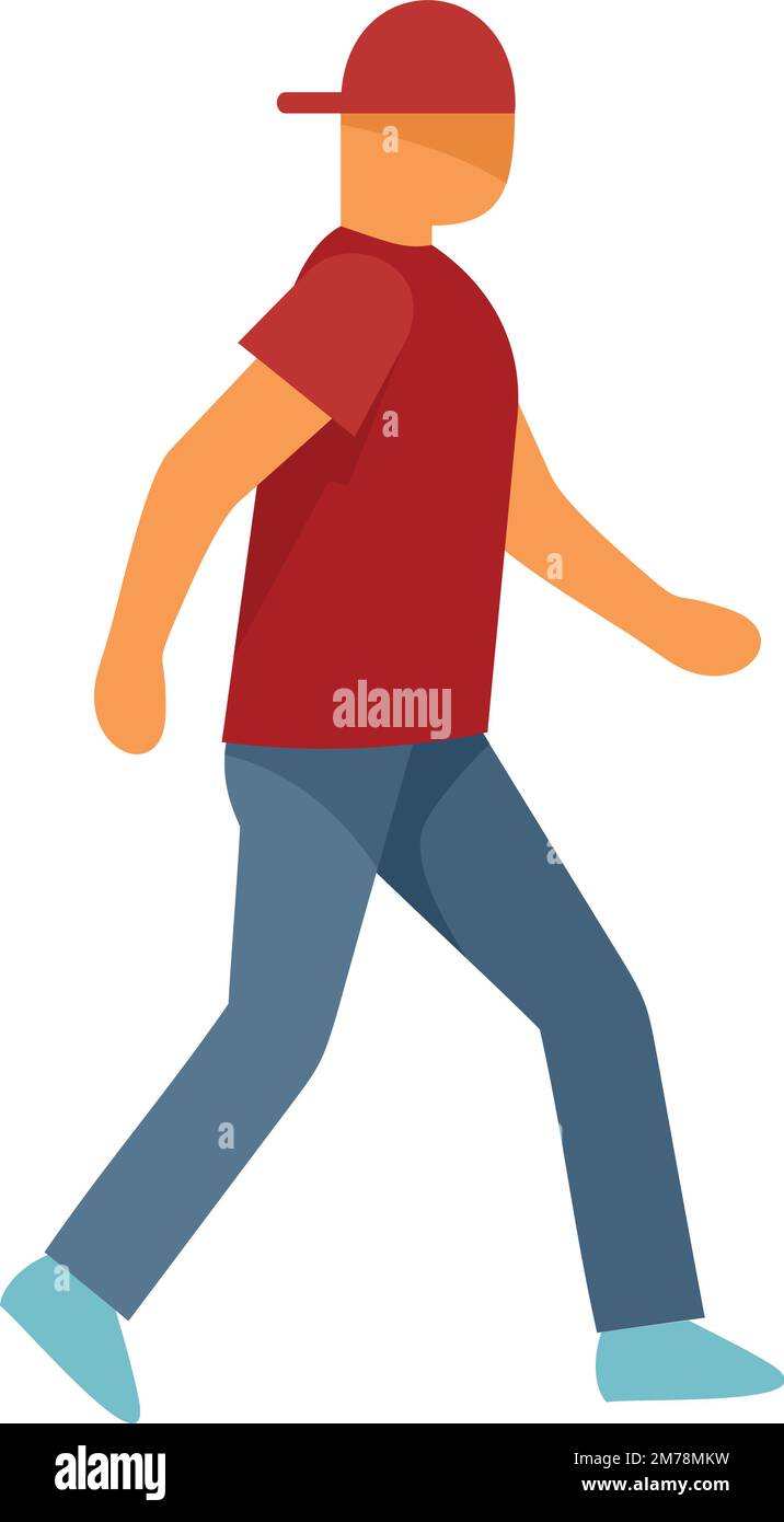 Healthy walking icon flat vector. Active gym. Sport exercise isolated ...