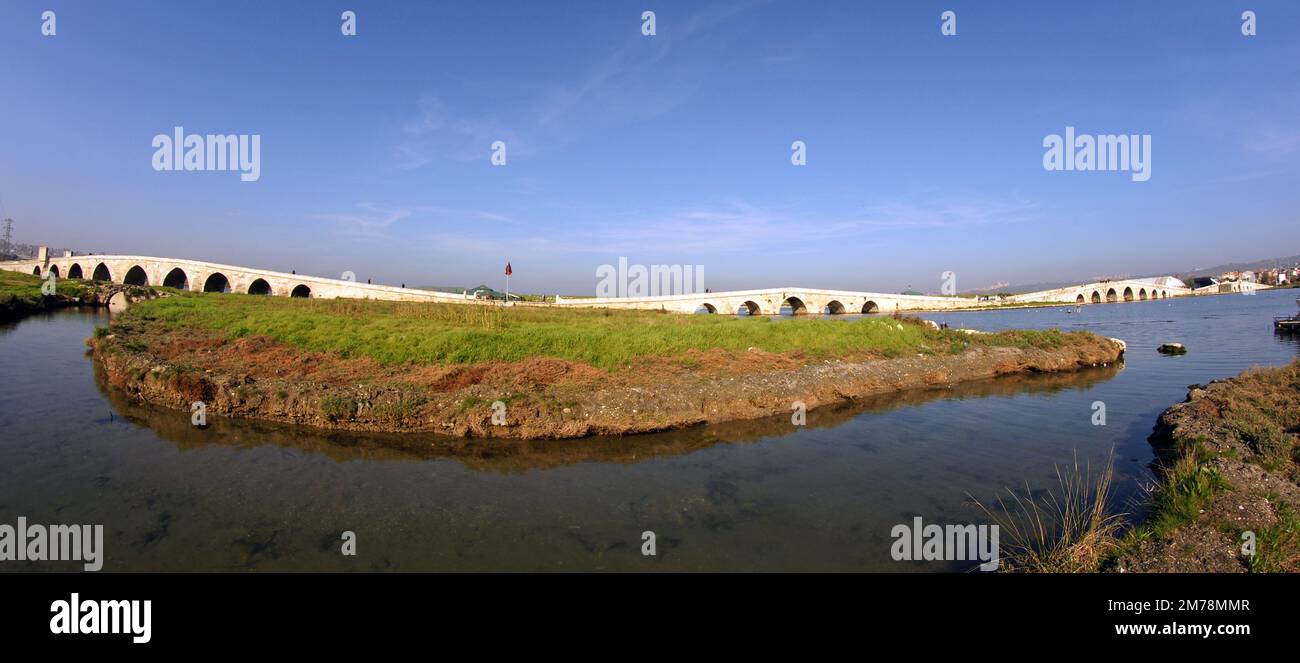 Kanuni Sultan Suleyman Bridge, located in Buyukcekmece, Turkey, was ...