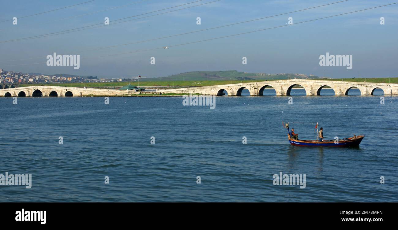 Kanuni Sultan Suleyman Bridge, located in Buyukcekmece, Turkey, was ...