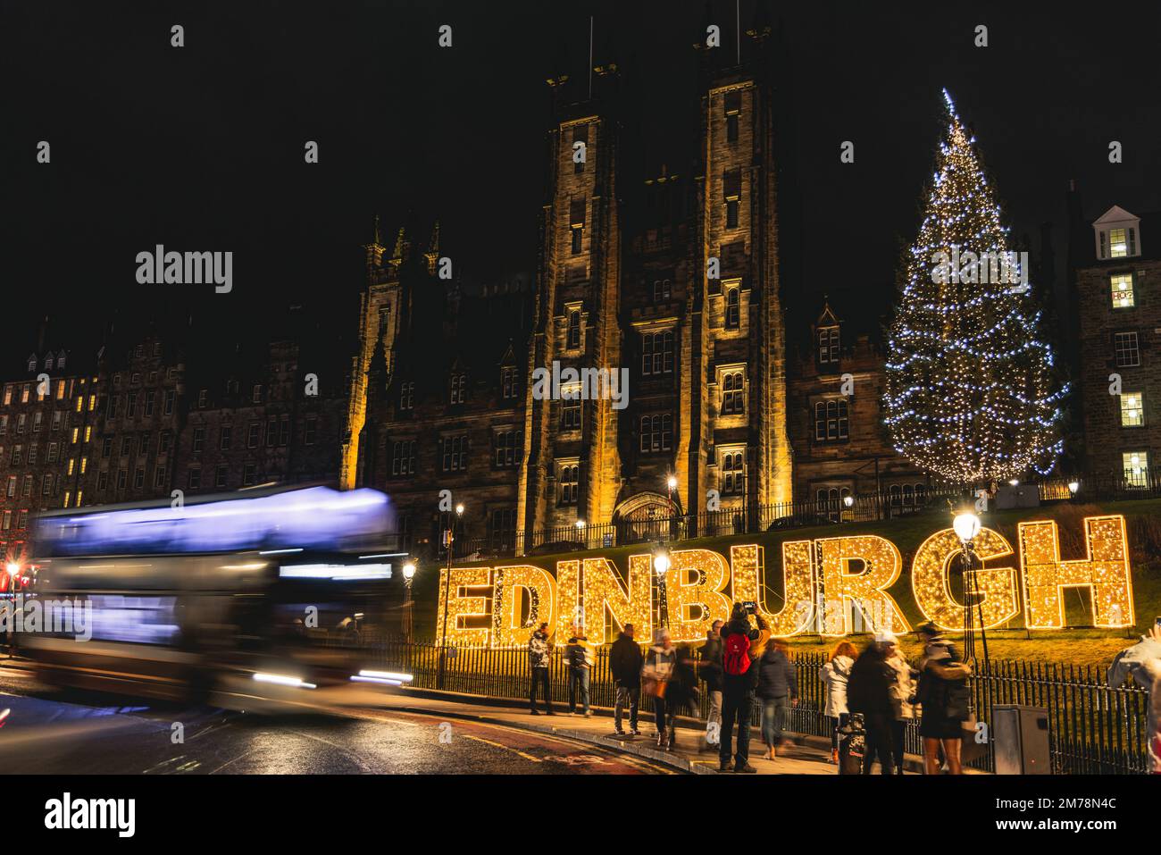 Edinburgh, UK, 1st Jan 2023, Festive Decorations on The Mound, Credit ...