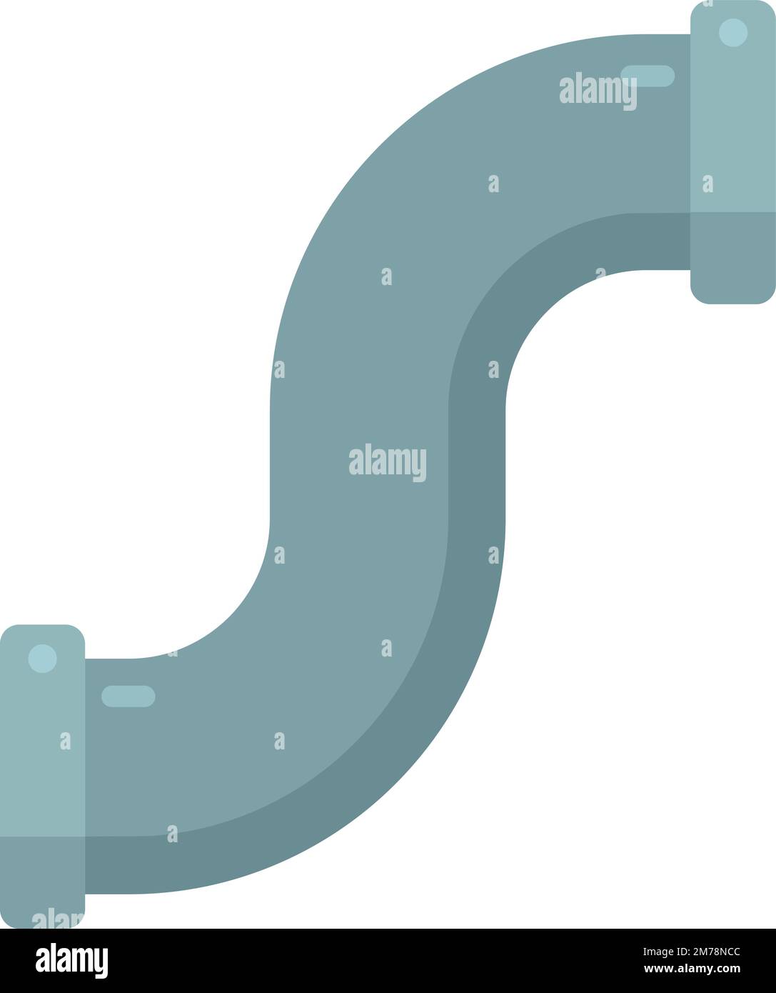 Curve pipe icon flat vector. Metal tube. Flange pressure isolated Stock ...