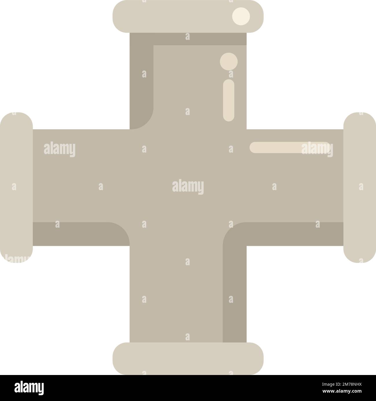 Cross pipe icon flat vector. Water pipeline. Pump tap isolated Stock ...
