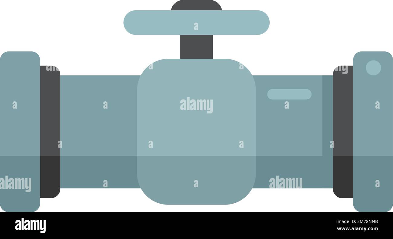 Pipe tap icon flat vector. Pipeline drain. Flange pressure isolated ...
