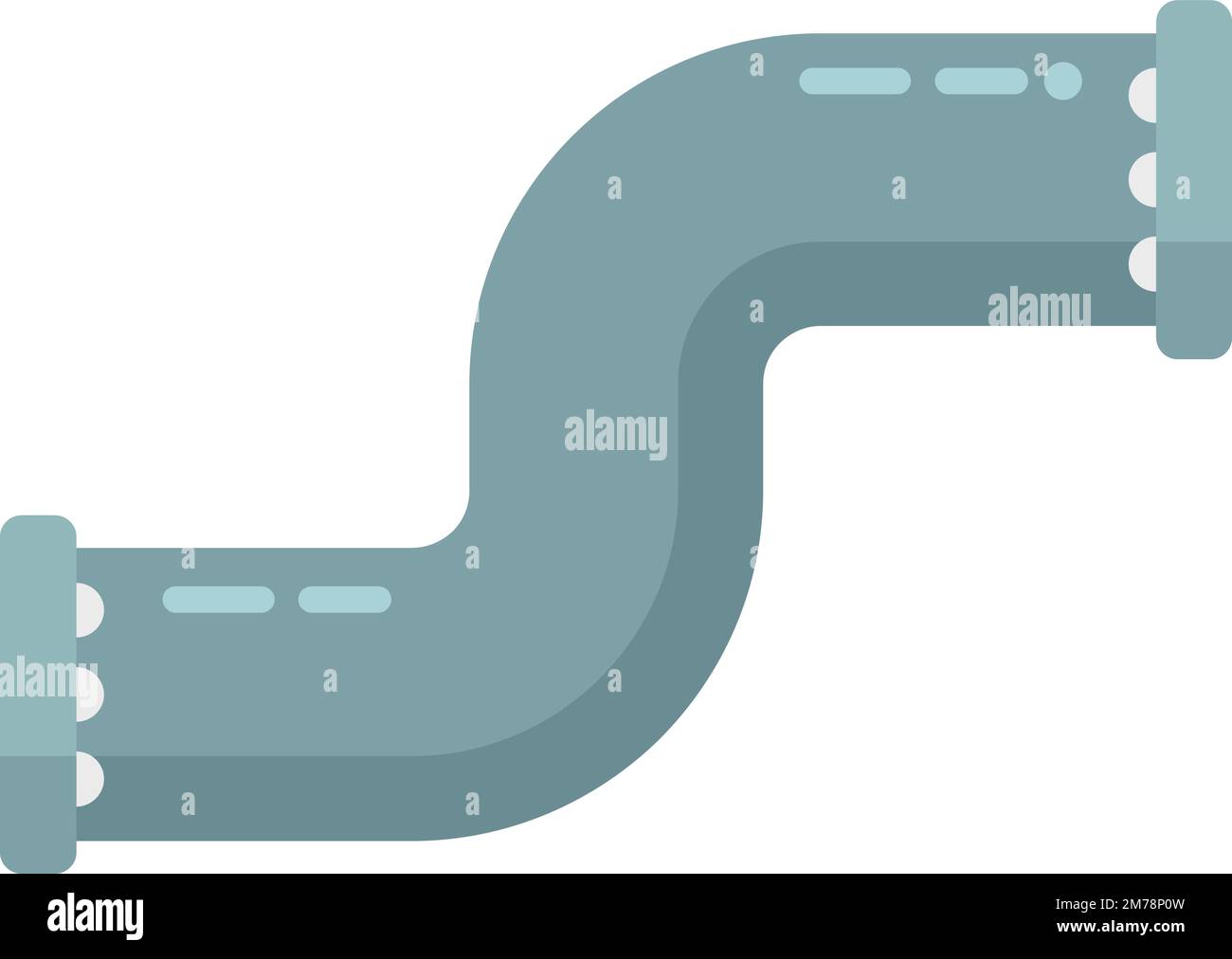 House pipe icon flat vector. Steel system. Connector equipment isolated ...