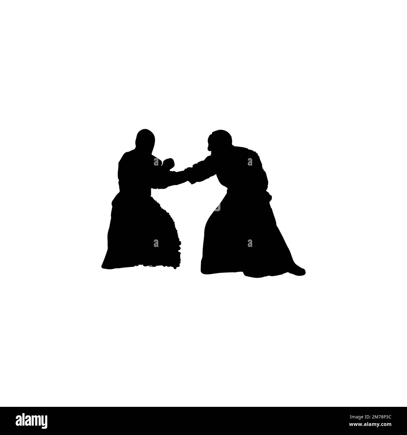 Aikido action icon. Simple style aikido lessons poster background ...