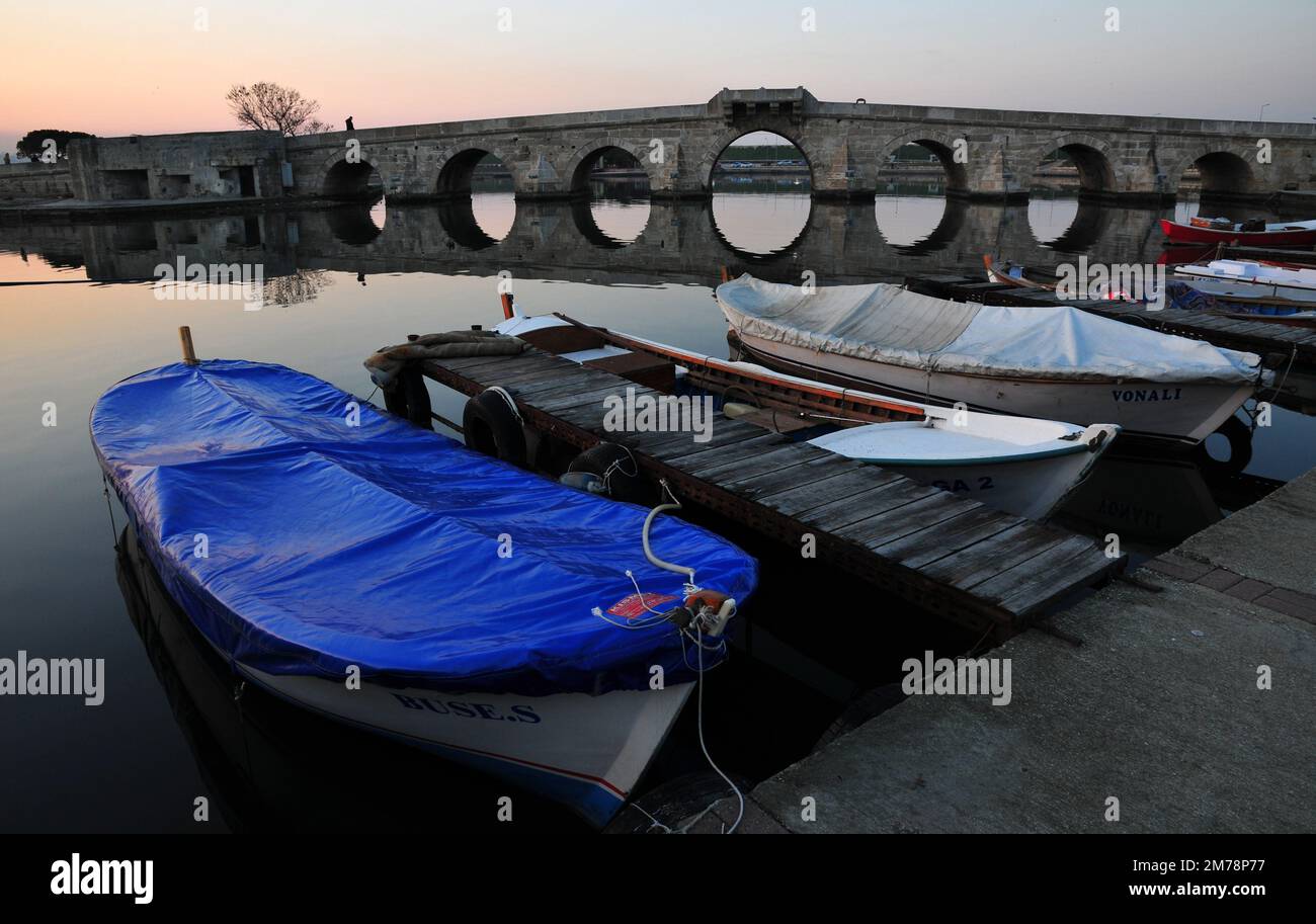 Kanuni Sultan Suleyman Bridge, located in Buyukcekmece, Turkey, was ...