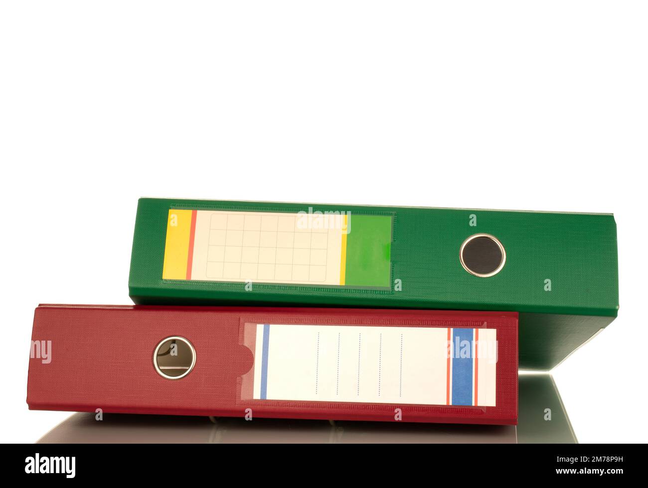 Two binder folders, macro, isolated on white background Stock Photo - Alamy