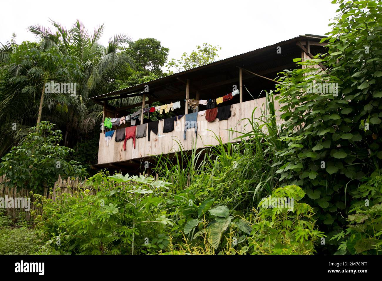 Views from the streets and houses in a town in the Amazonian region in ...