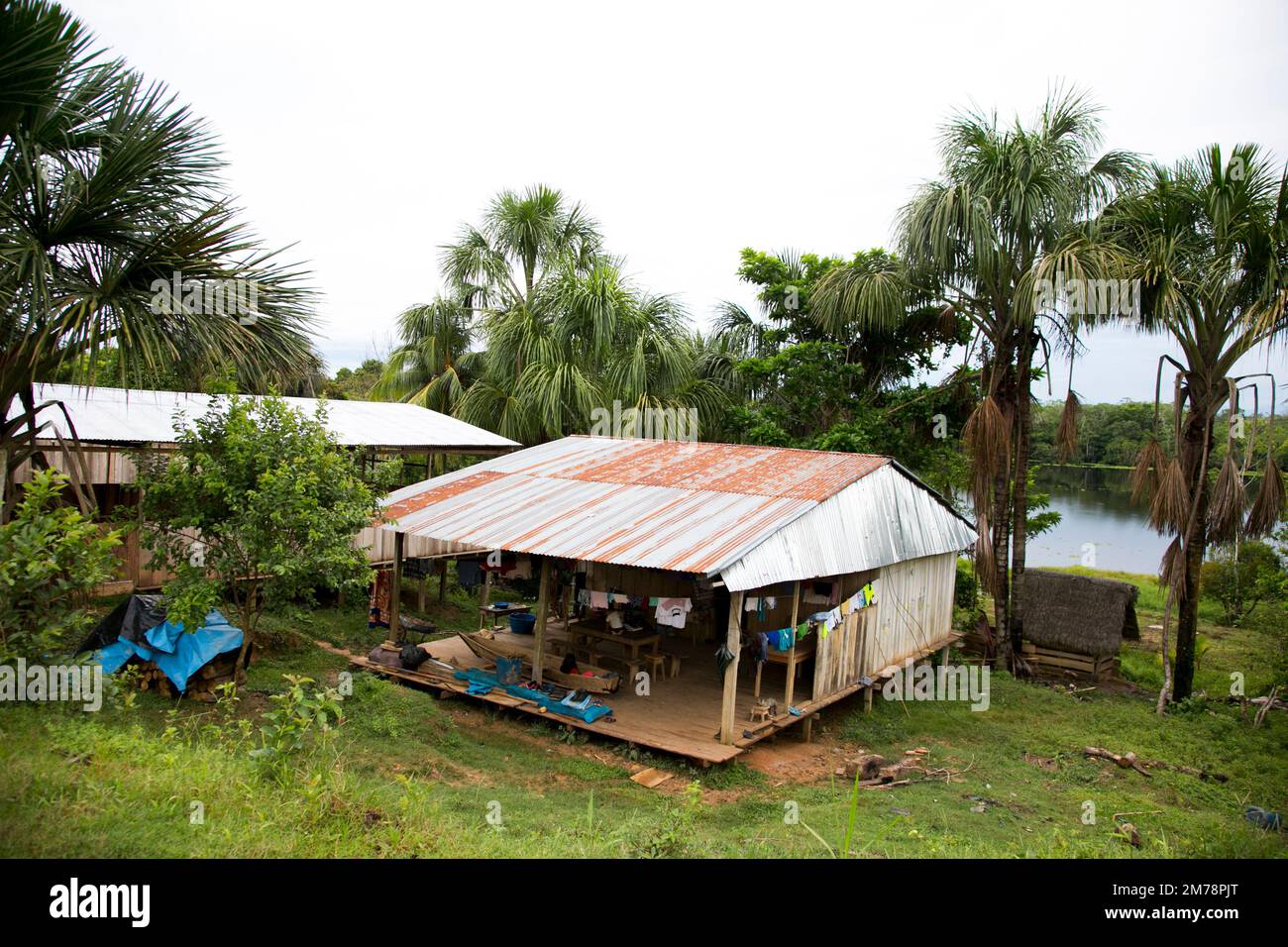 Views from the streets and houses in a town in the Amazonian region in ...