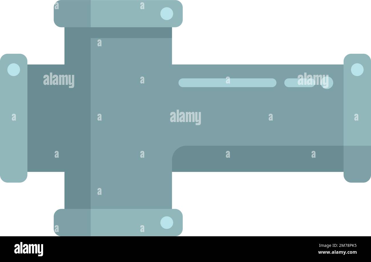 Engineering pipe icon flat vector. Water plumbing. Drain system ...