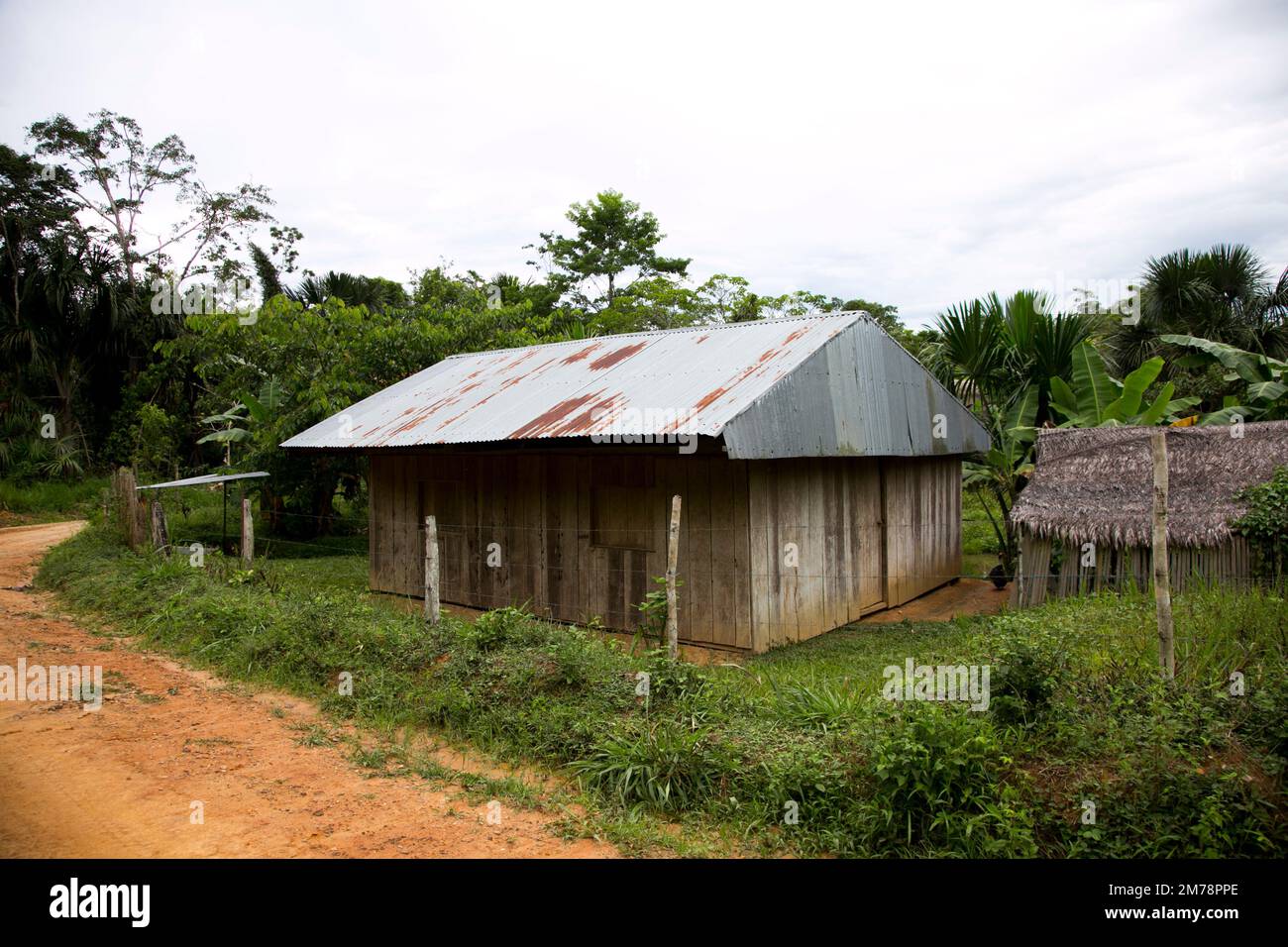 Views from the streets and houses in a town in the Amazonian region in ...