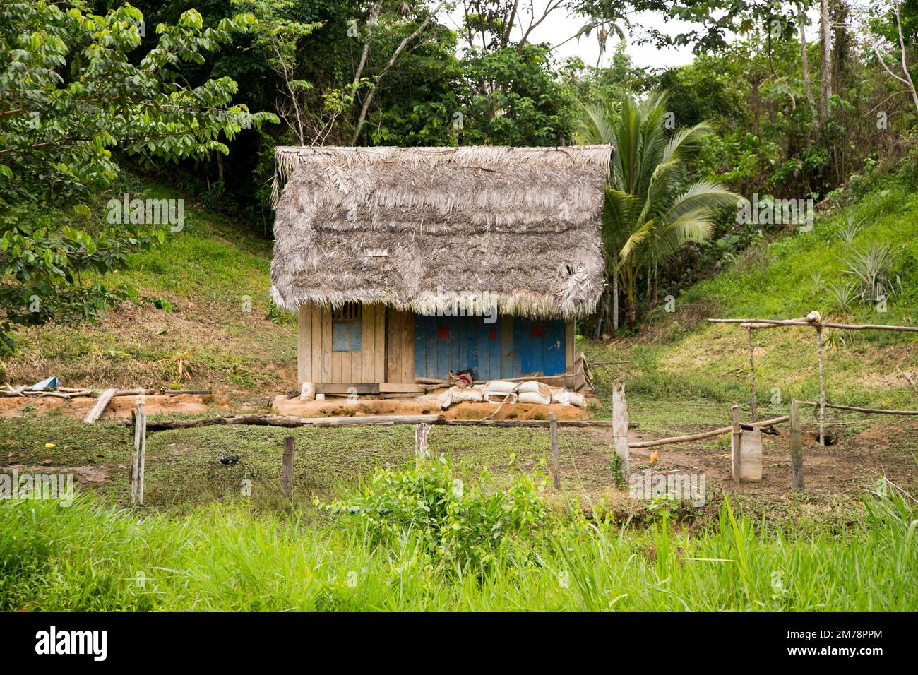 Views from the streets and houses in a town in the Amazonian region in ...