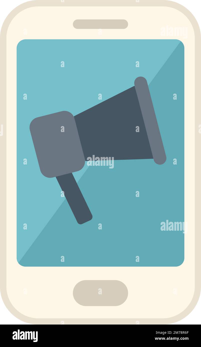 Phone customer database icon flat vector. Crm data. Platform system ...