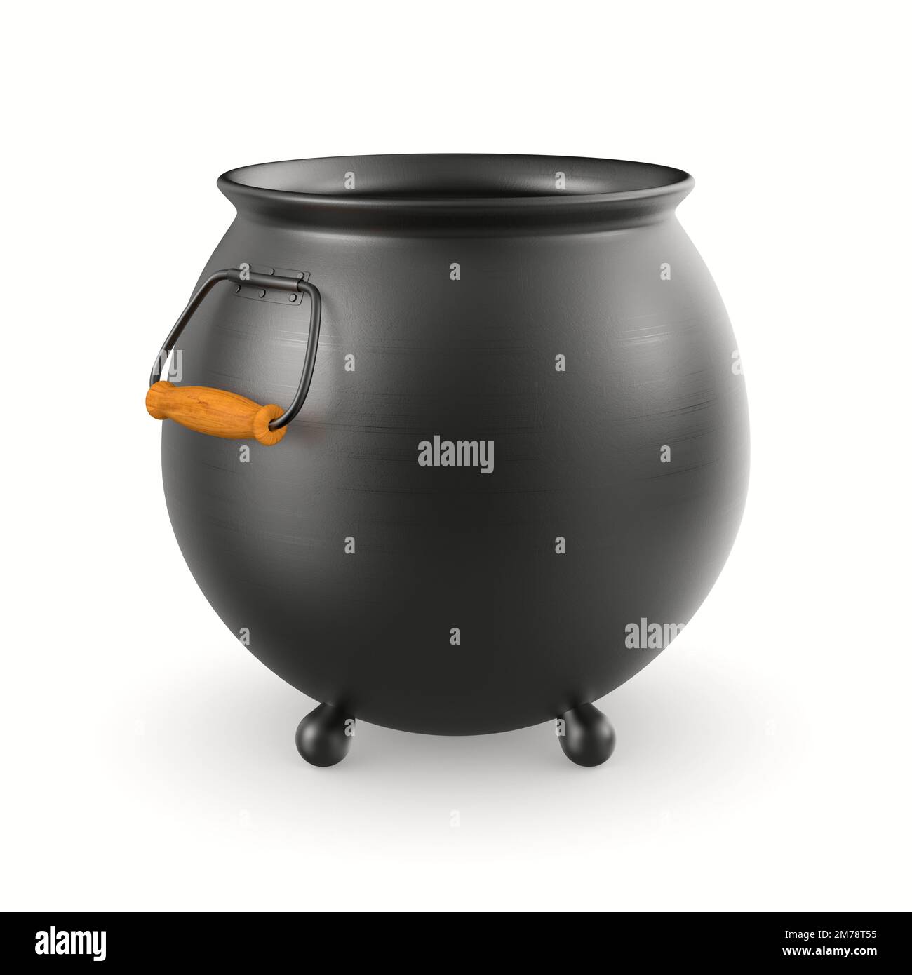 empty iron cauldron on white background. Isolated 3D illustration Stock ...