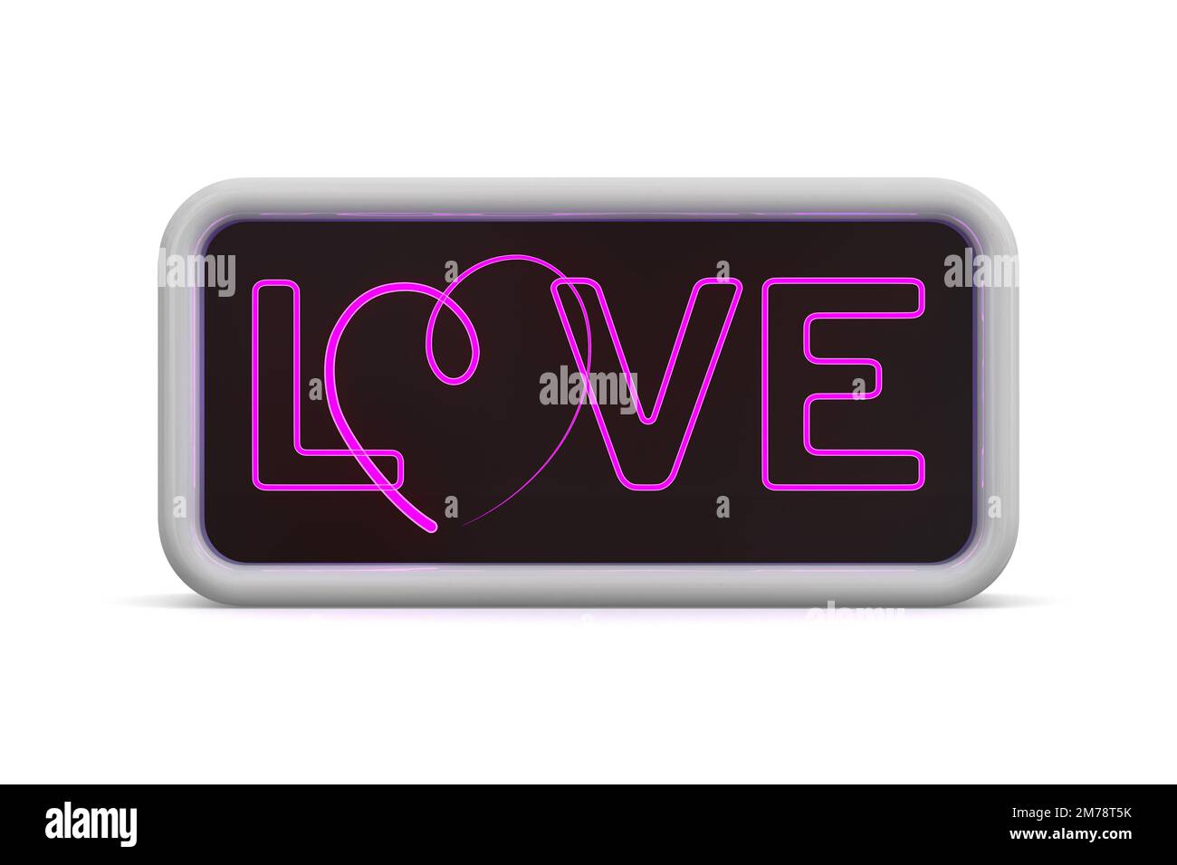 Neon red love on white background. Isolated 3d illustration Stock Photo ...