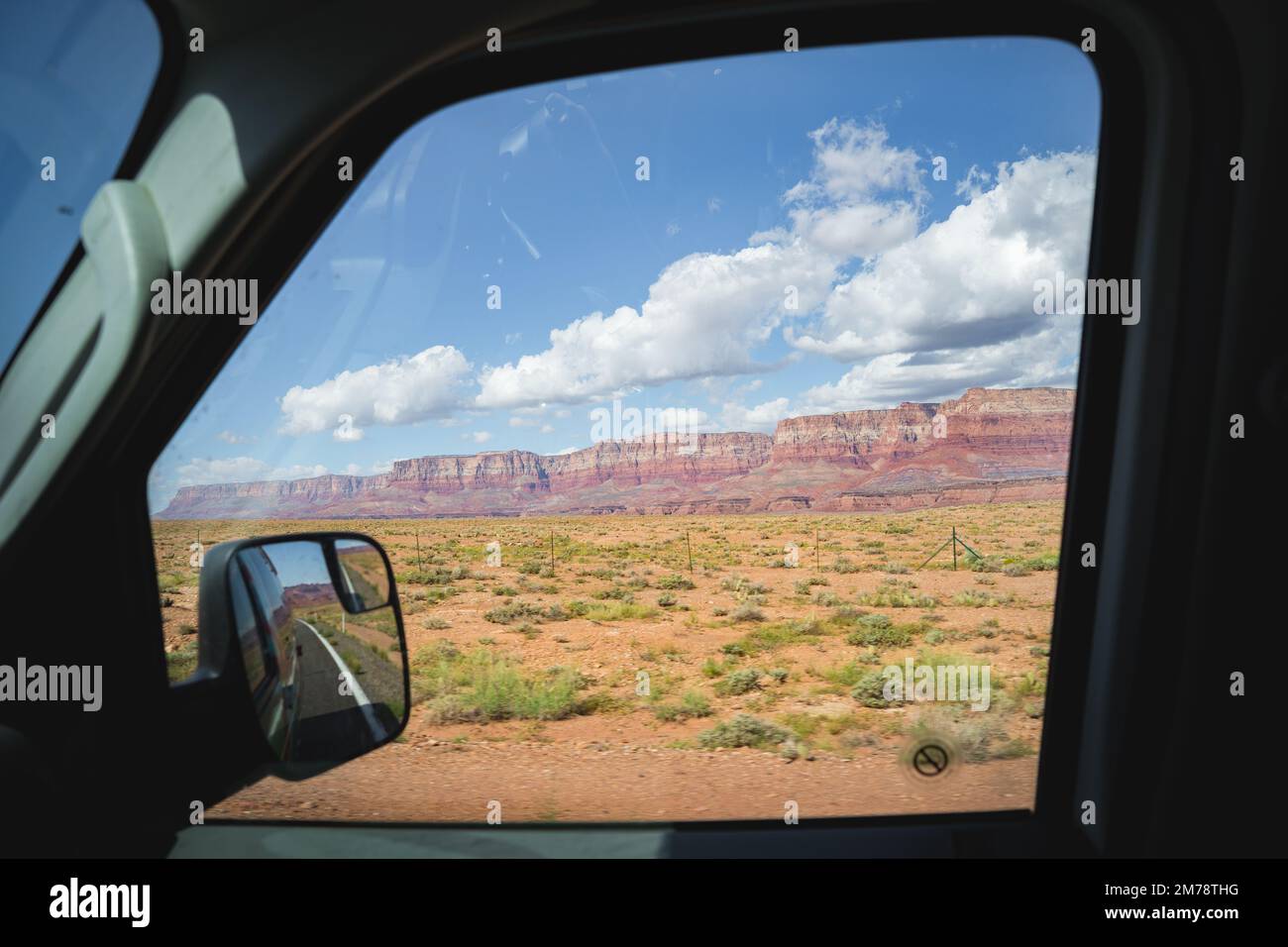 desert landscape view from the window of a car Stock Photo - Alamy