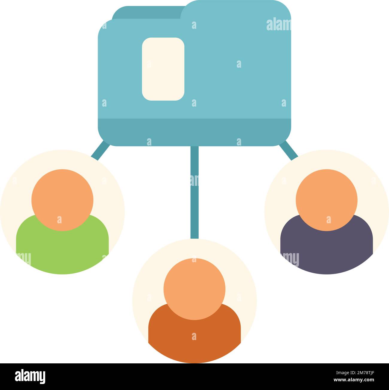 Network Database Icon Flat Vector Platform System Client Consumer