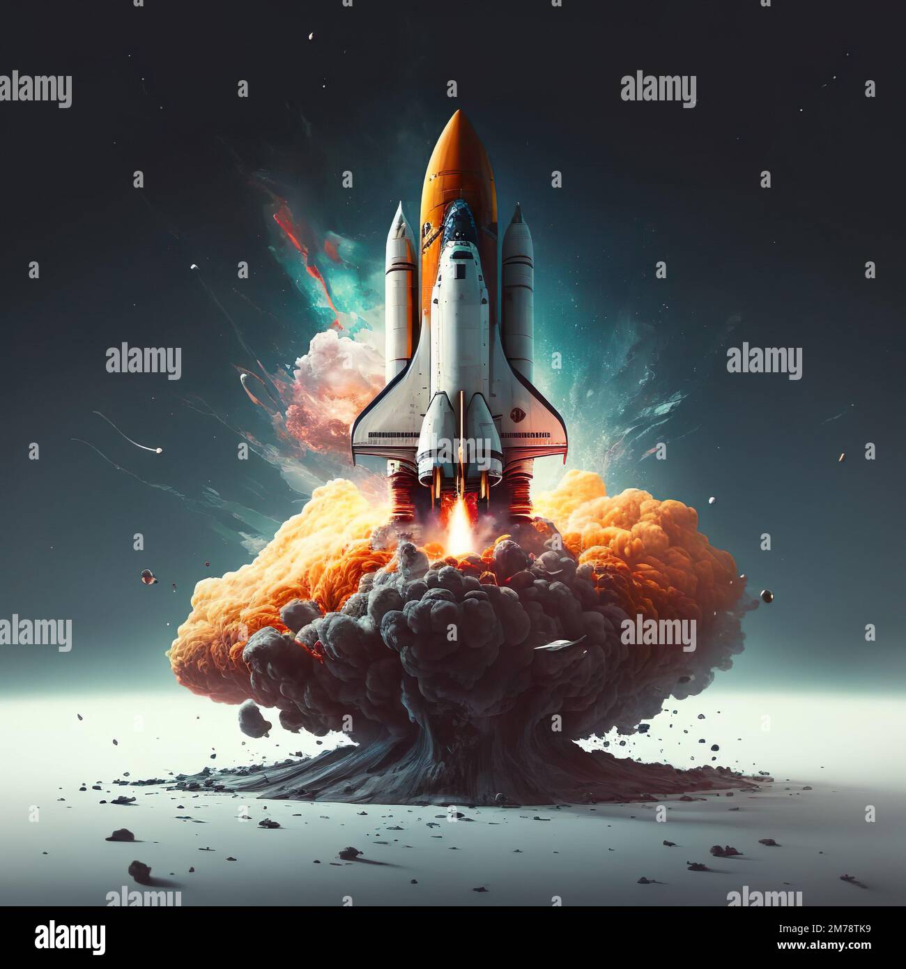 Smoke science space exploration space shuttle rocket hi-res stock ...