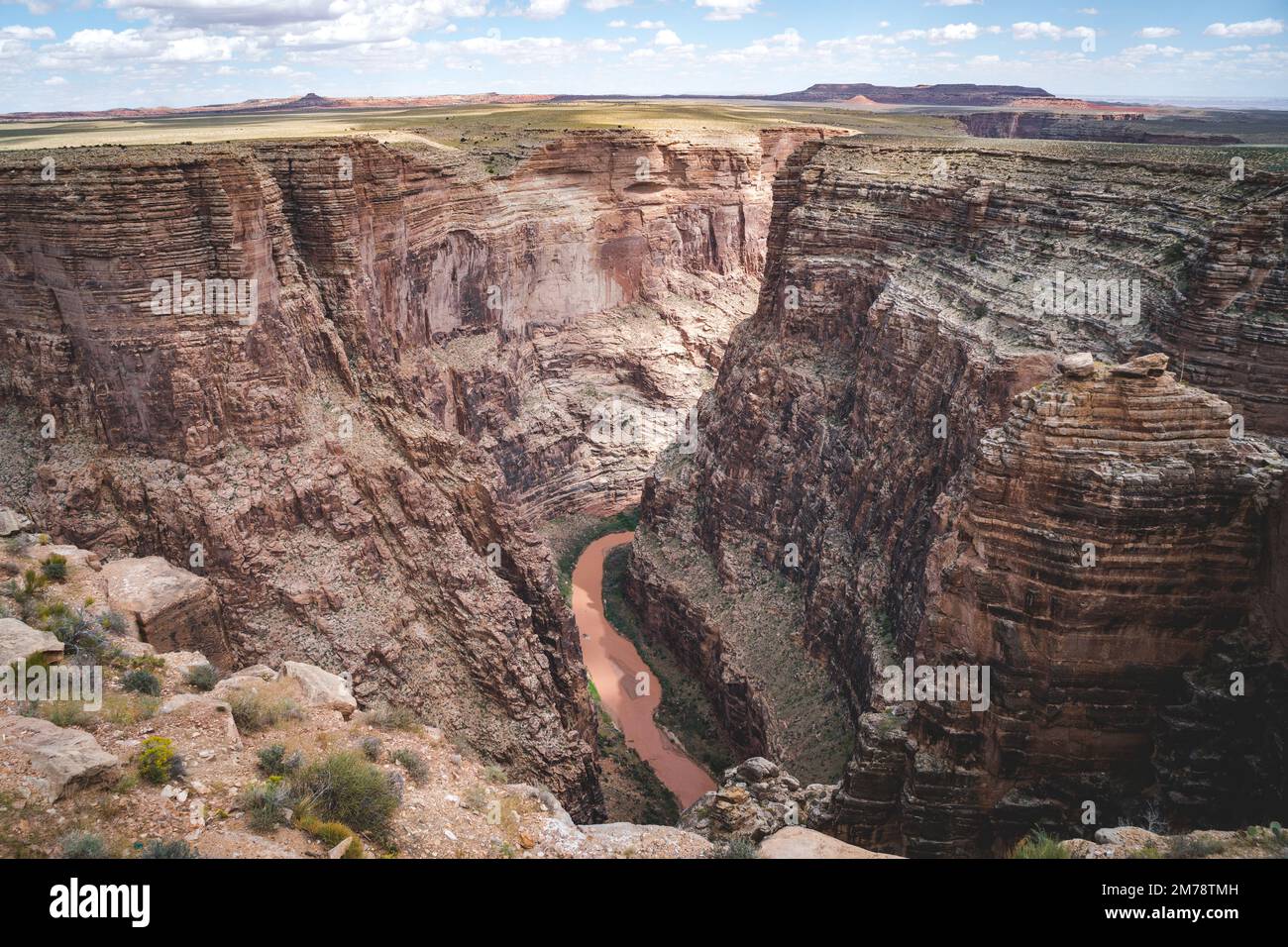gorge overlook with little colorado river in navajo tribal park Stock ...