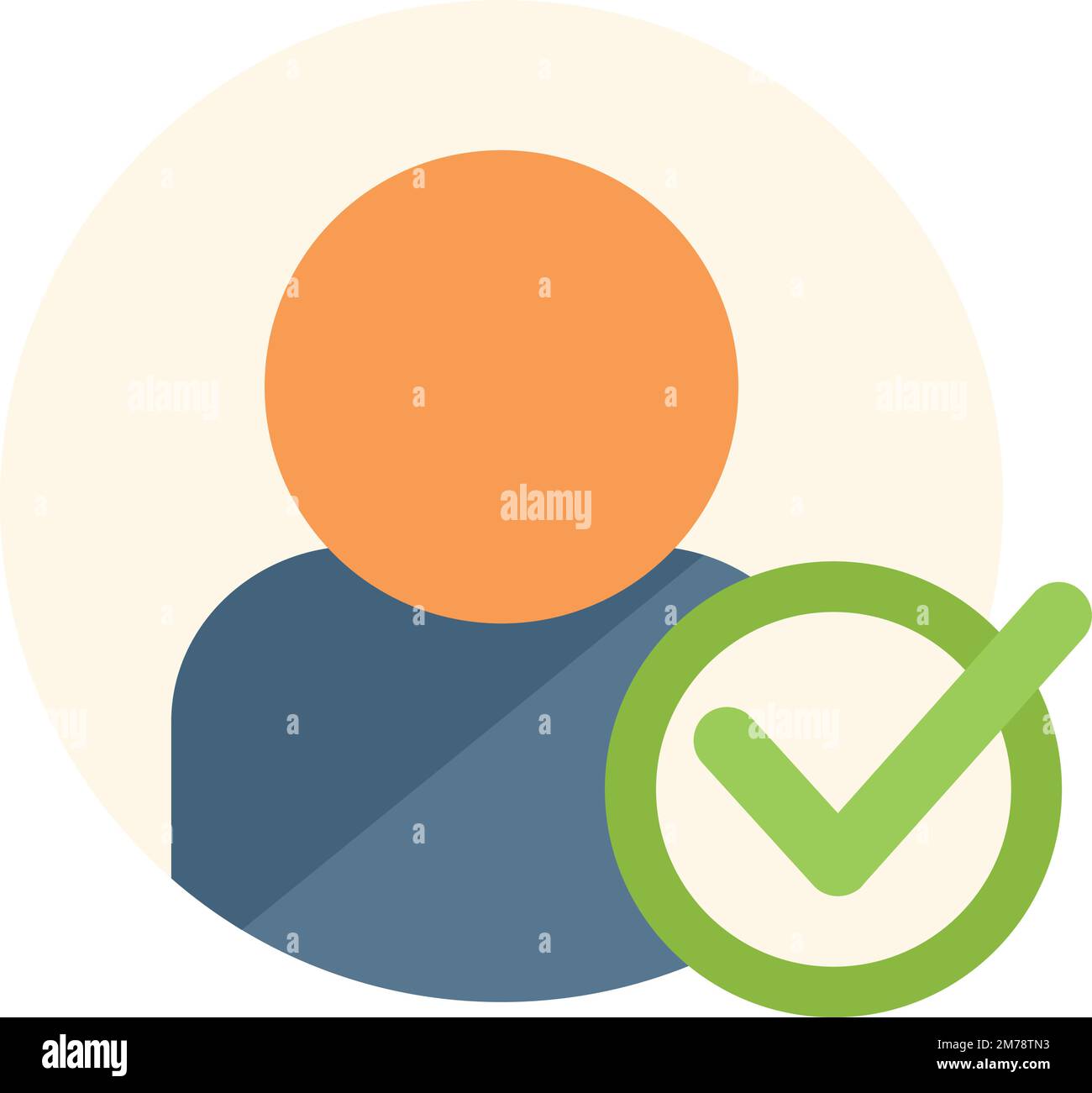 Approved client icon flat vector. Platform system. Know custom isolated ...