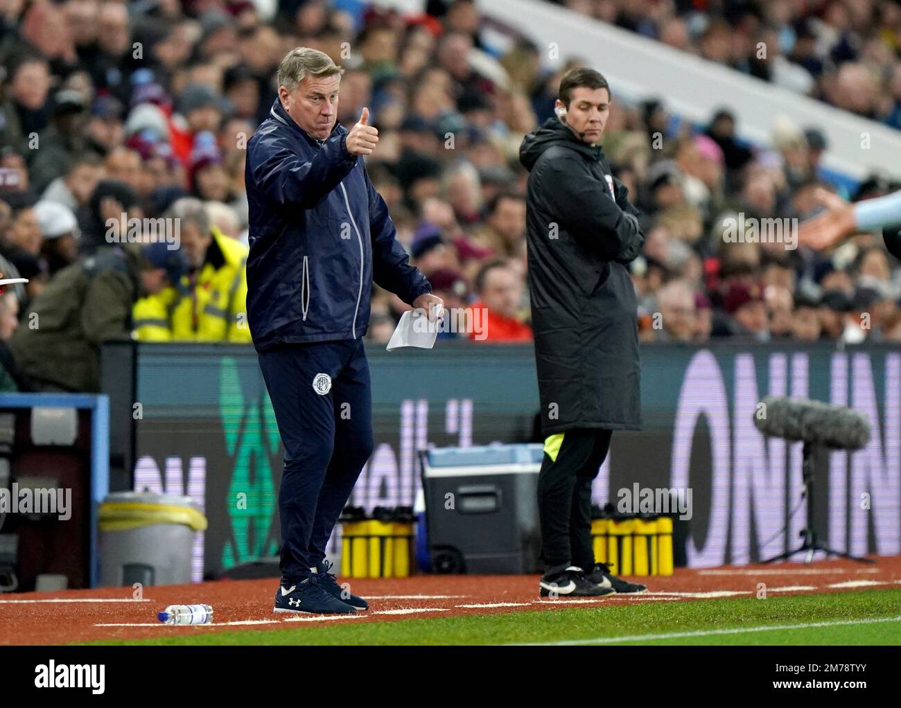Stevenage assistant manager Paul Raynor gestures from the sideline ...