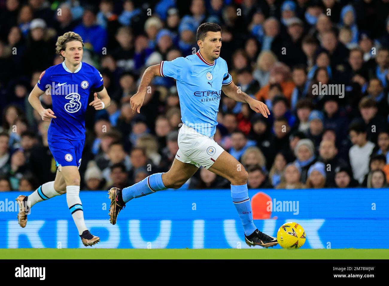 Rodri #16 of Manchester City on the ball during the Emirates FA Cup ...