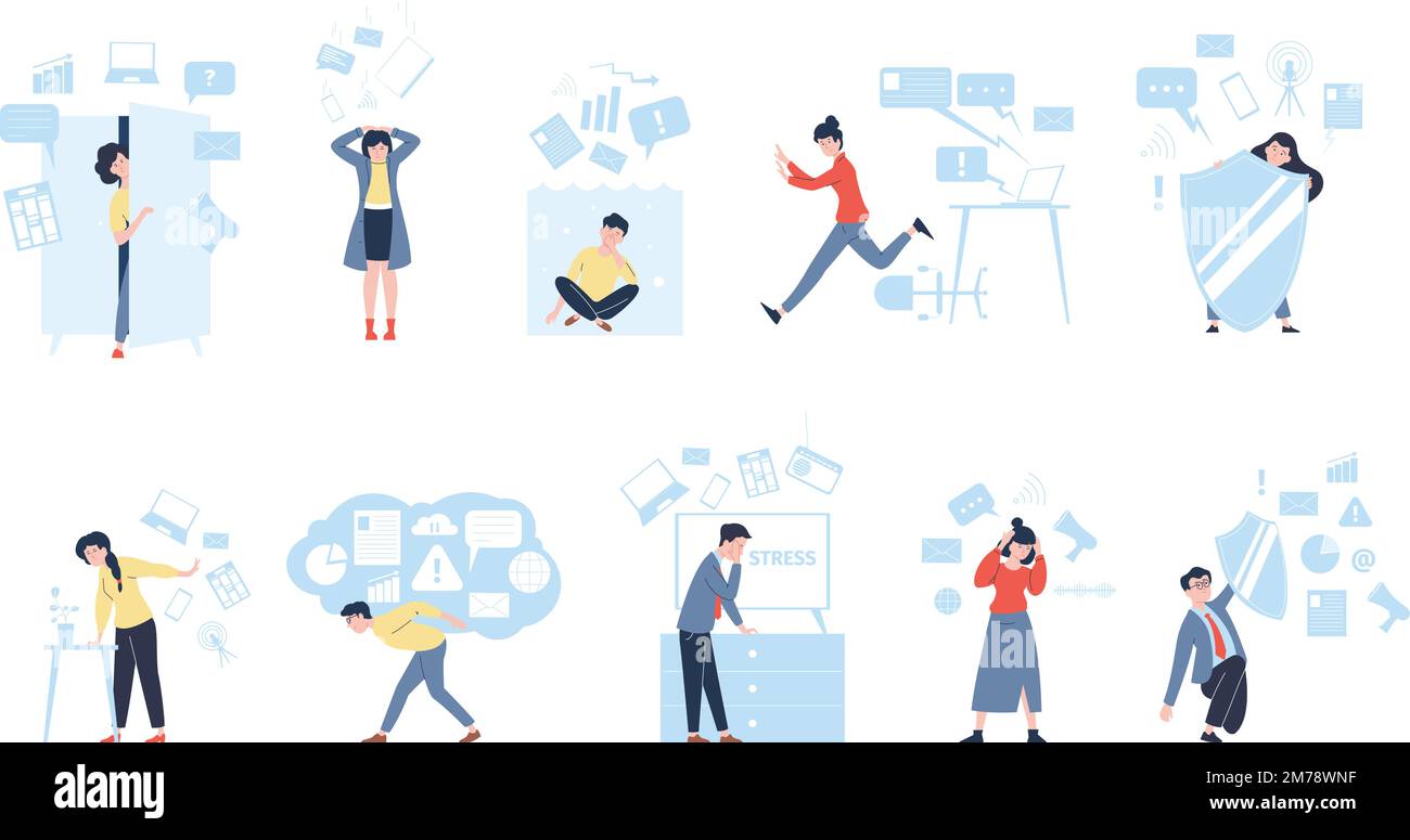 Info flow stress people overload. Info work data and entertainment ...