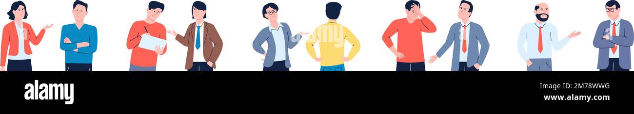 Business people argue, convince and swear. Boss and employee ...