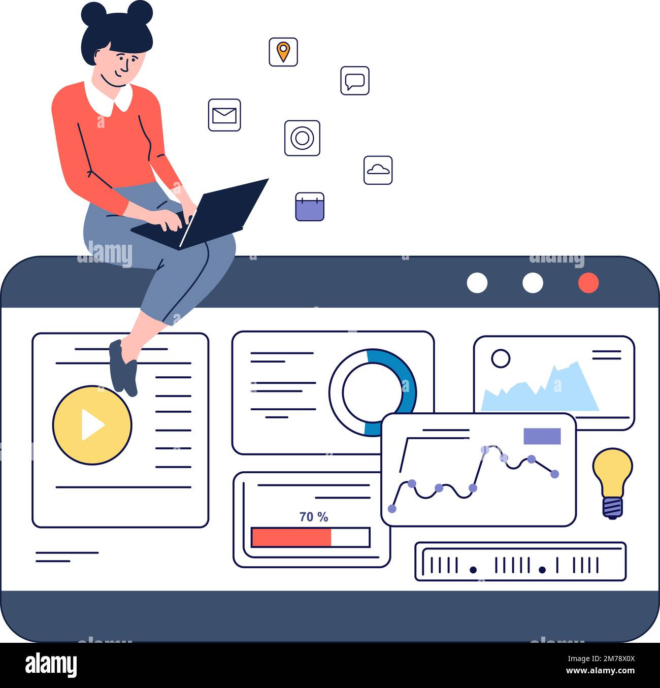 Geek girl cartoon Cut Out Stock Images & Pictures - Alamy