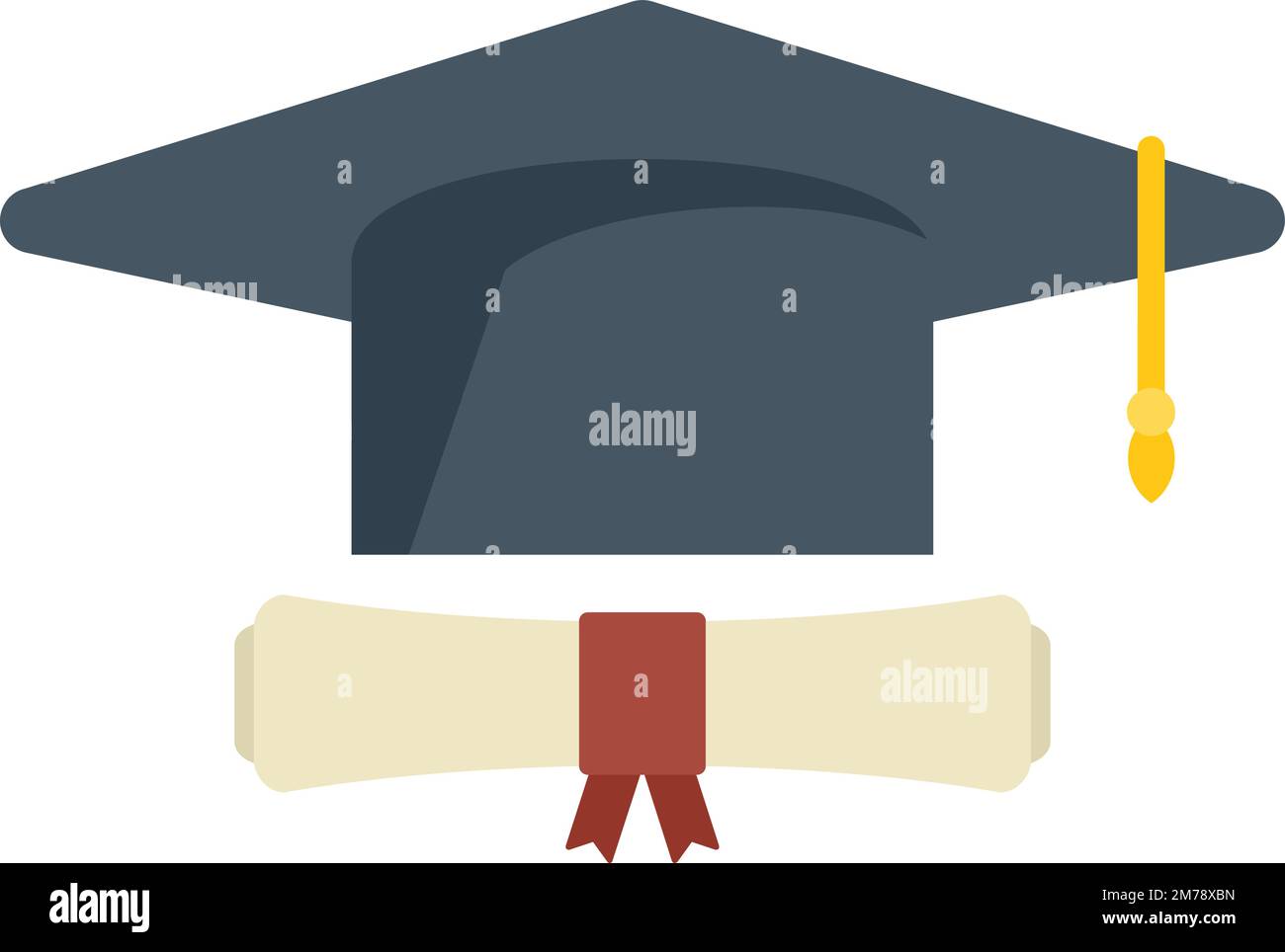 Degree cap icon flat vector. School diploma. Online university isolated ...