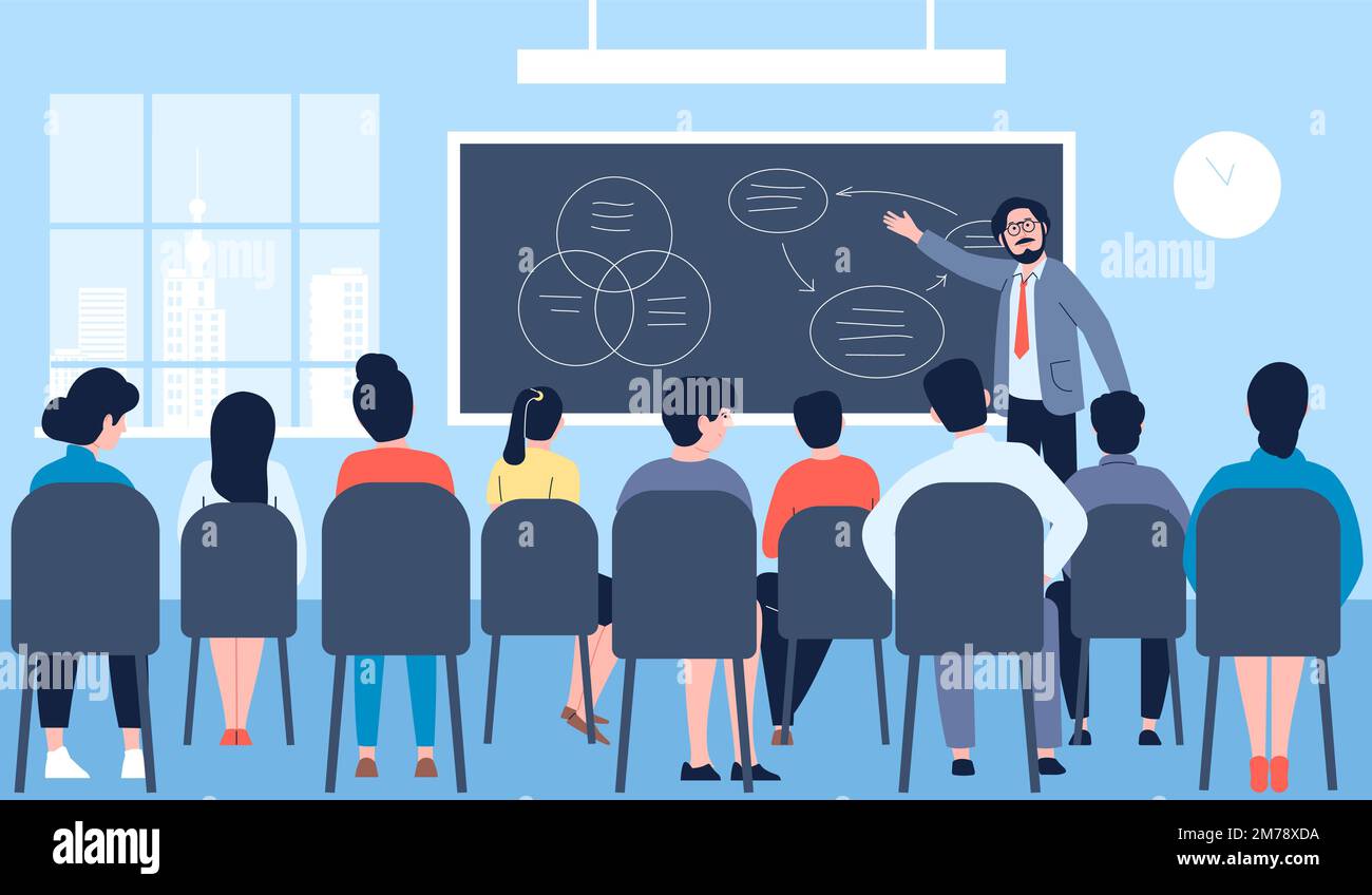 Students lecture hall lecturer Stock Vector Images - Alamy