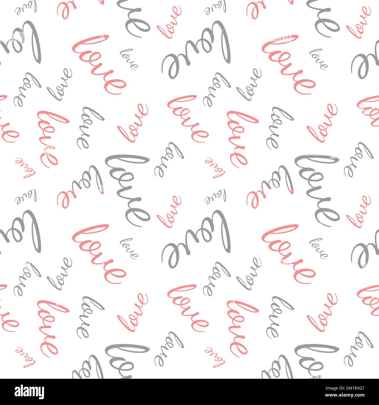 Valentine's seamless pattern vector doodle background digital paper ...