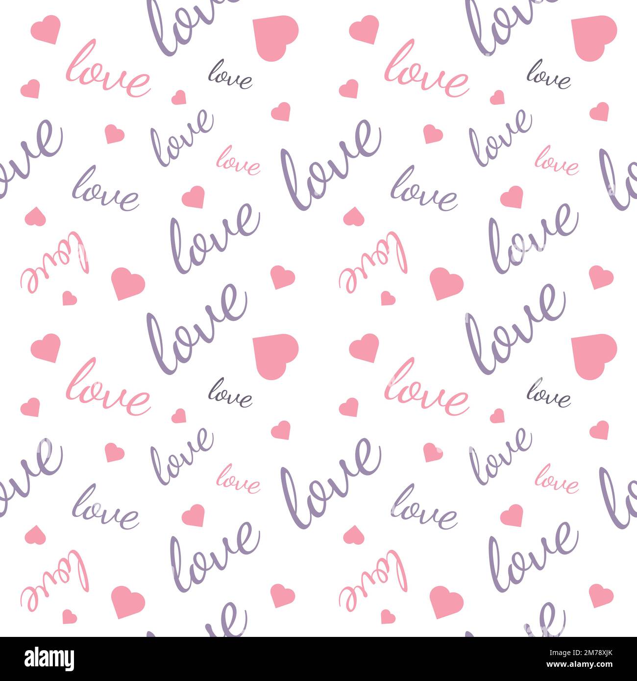 Valentine's seamless pattern vector doodle background digital paper ...