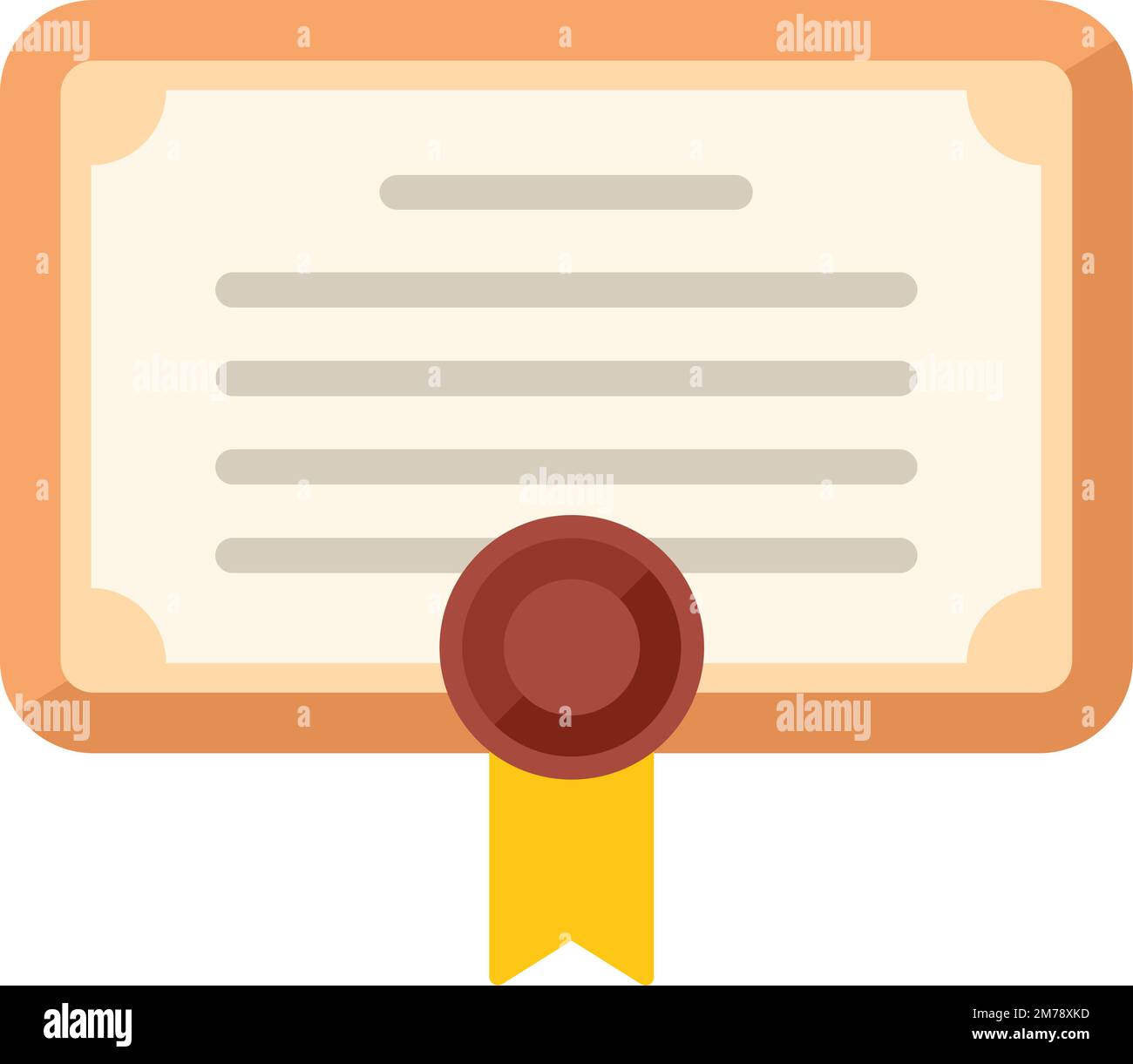 Career skill diploma icon flat vector. Education study. College award ...