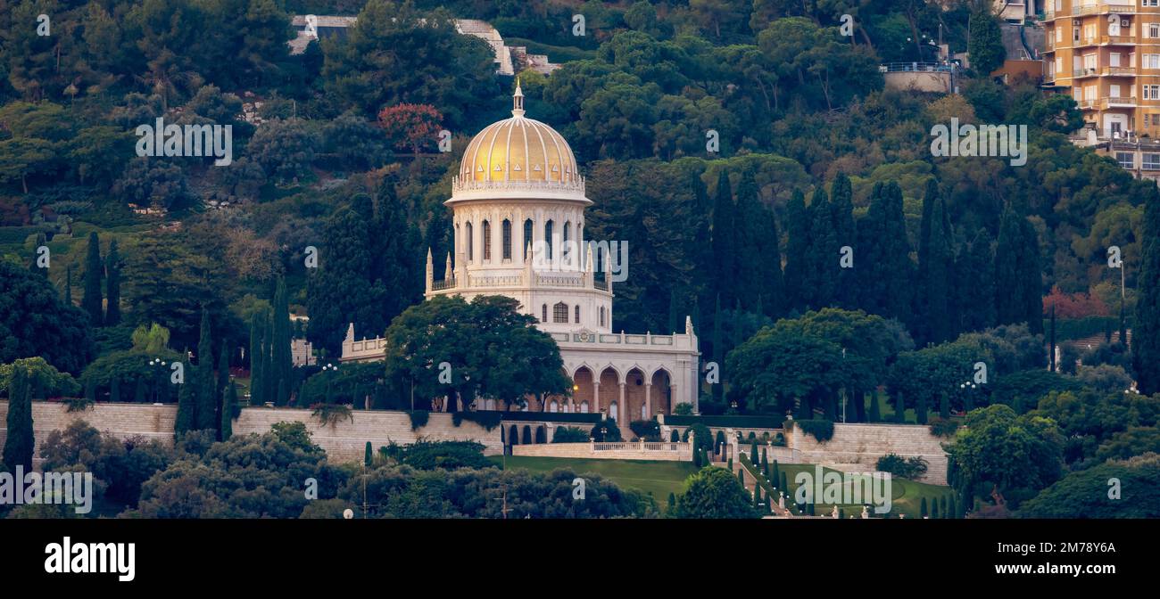Bahai Gardens in Haifa, Israel. Tourist Attraction Stock Photo - Alamy