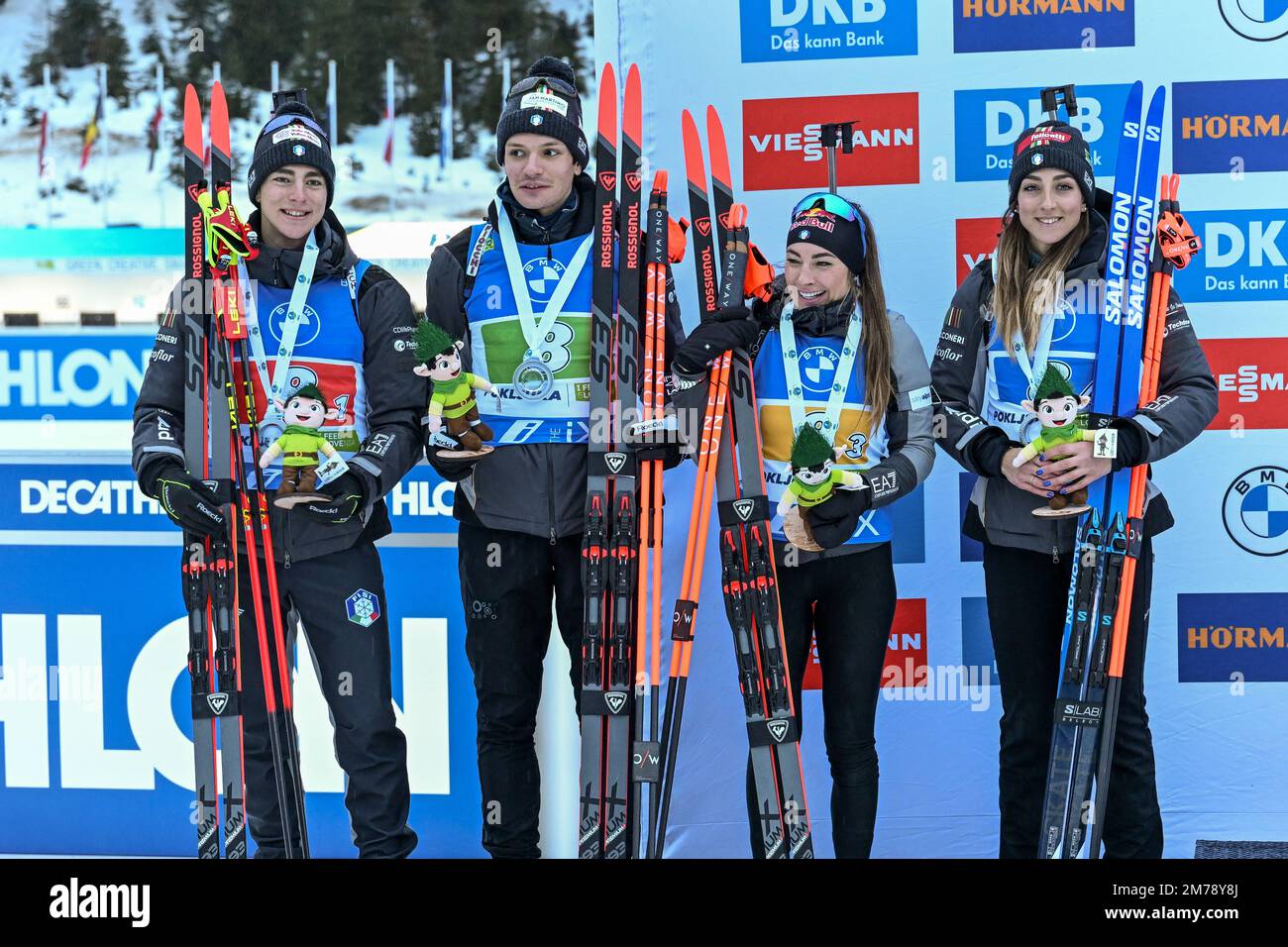 Didier Bionaz, Tommaso Giacomel, Dorothea Wierer, and Lisa Vittozzi ...
