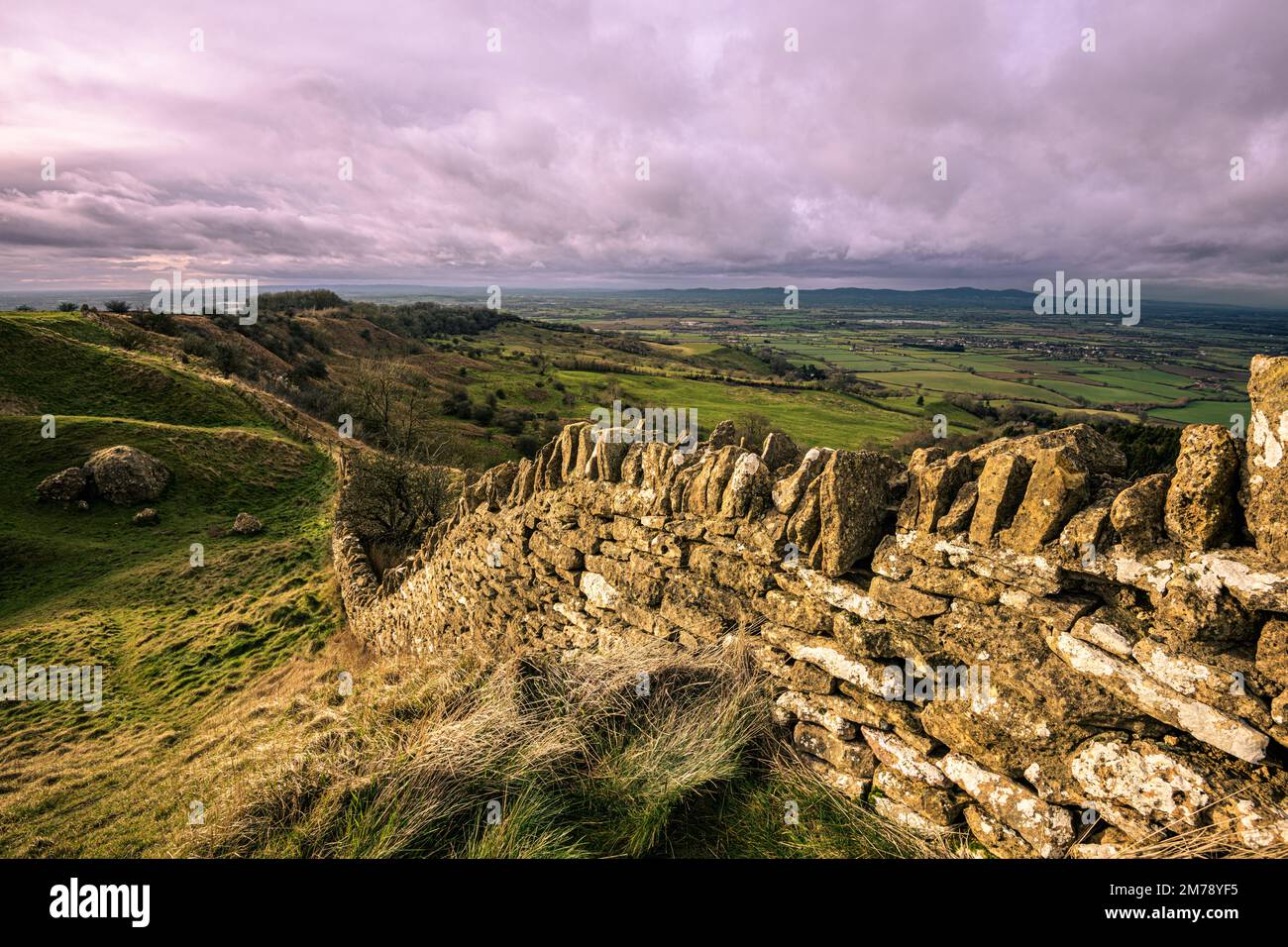 Vast views of the countryside from the top of Bredon Hill ...