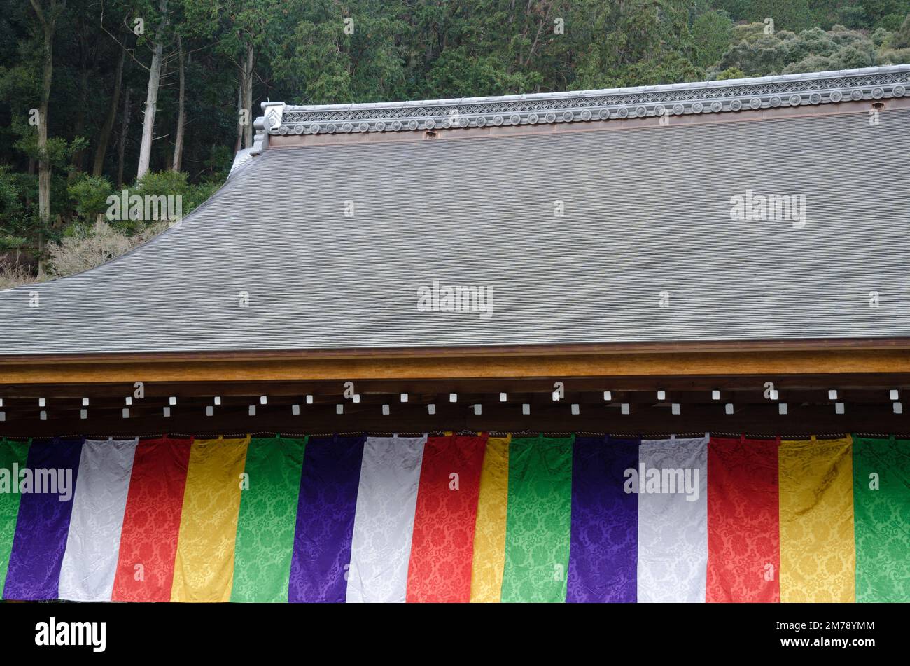 Detail of the Nison-in's Main Hall. Tendai Buddhist temple complex ...