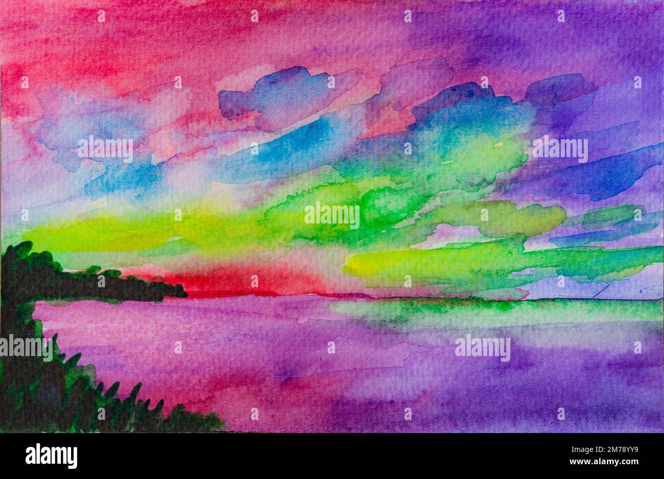 Purple Landscape Painting