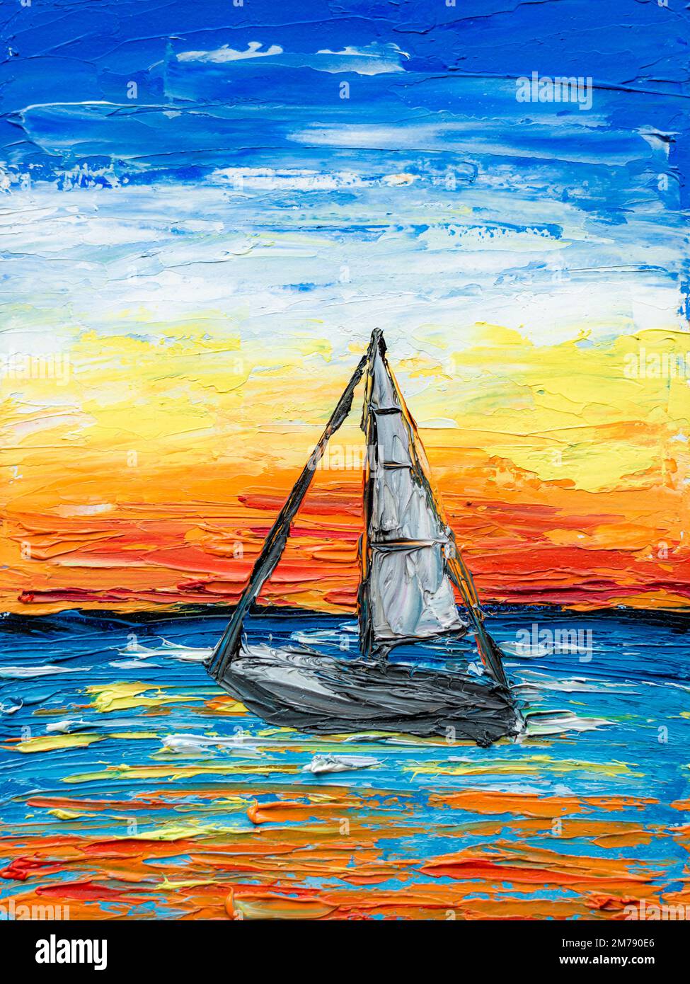 Sea waves painting sailing hi-res stock photography and images - Alamy